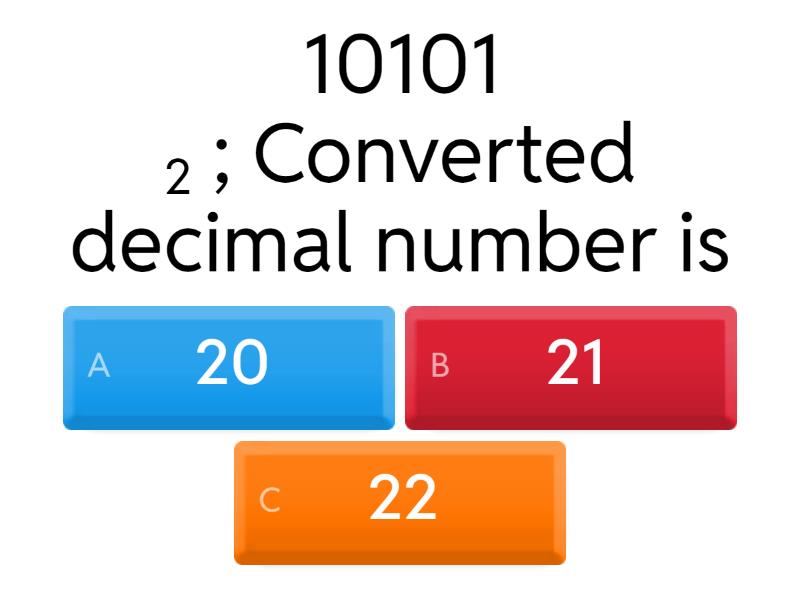 Converting Binary Decimal Number Systems Quiz 