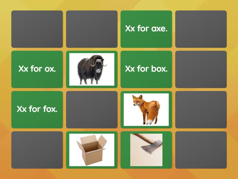 Alphabet Book Xx - Matching pairs