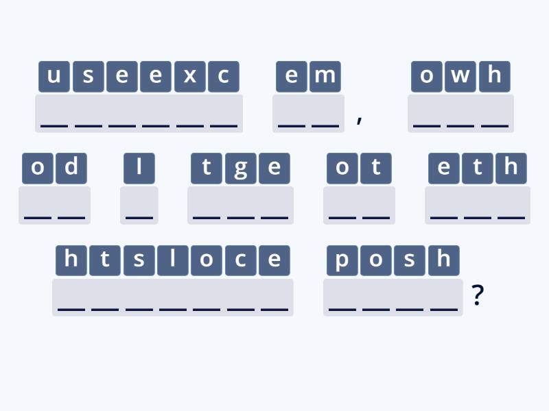 How to ask for directions. A2 - Anagram