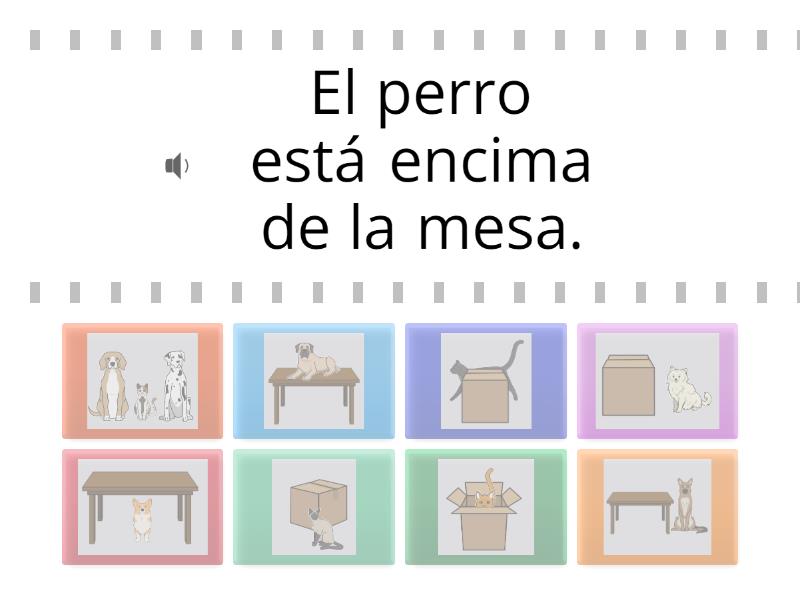 Relaciona Preposiciones de lugar - Find the match