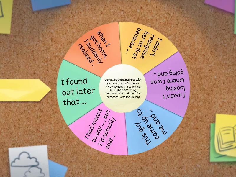 Narrative tenses : tell a story - Spin the wheel