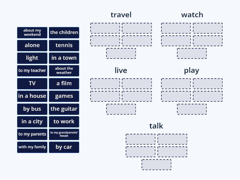 Roadmap A1 - 8A - collocations - Group sort