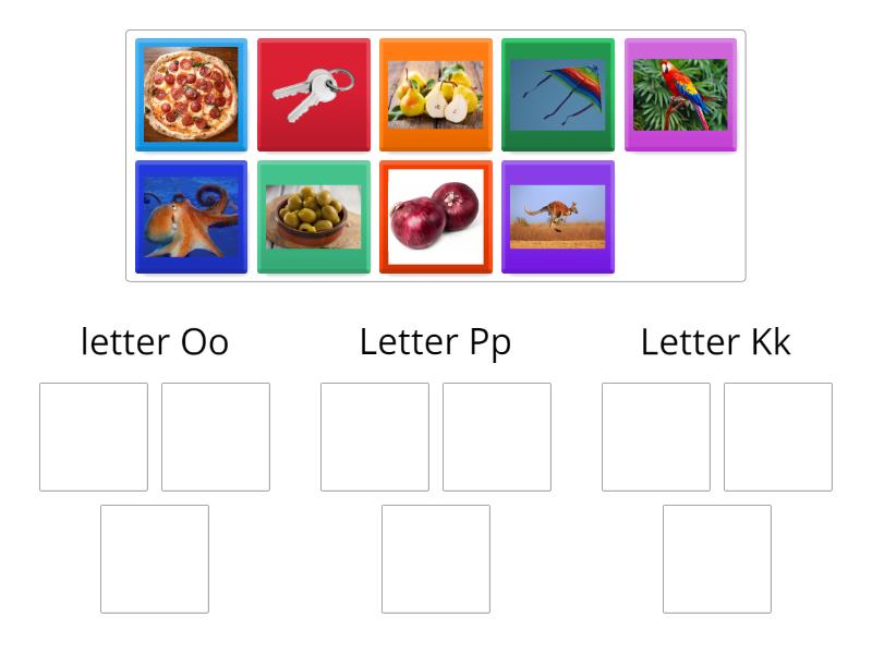 Sorting letters Oo,Pp,Kk - Group sort