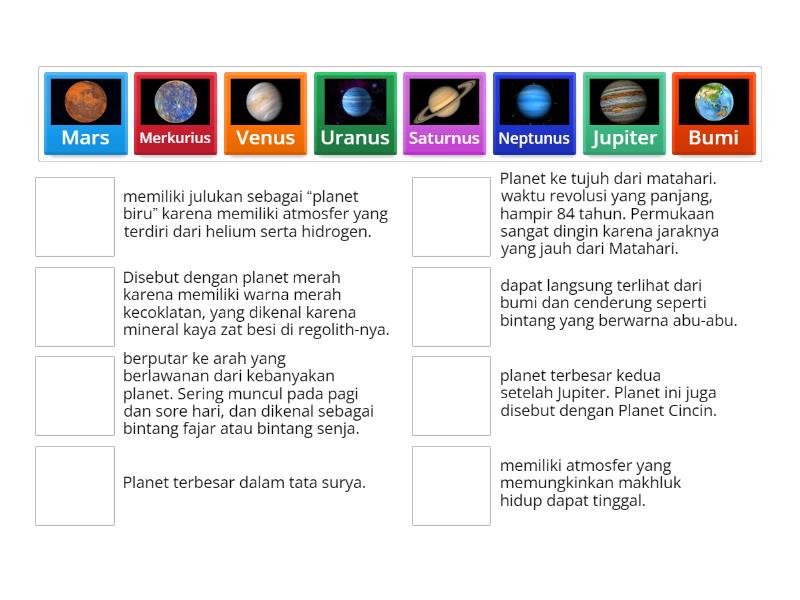 Karakteristik Planet-planet - Match up