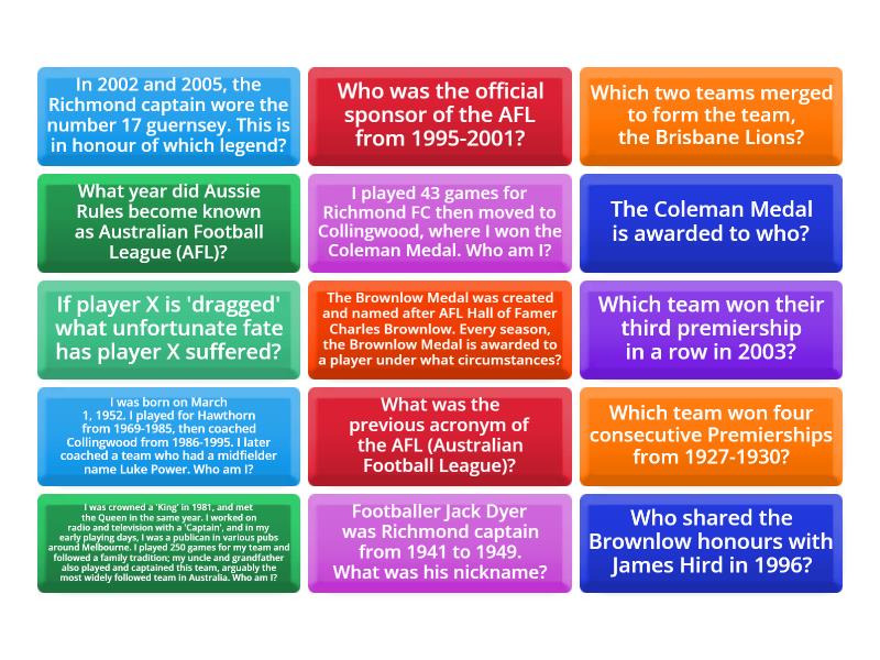 AFL FLIP TILE TRIVIA GAME - Fichas giratorias