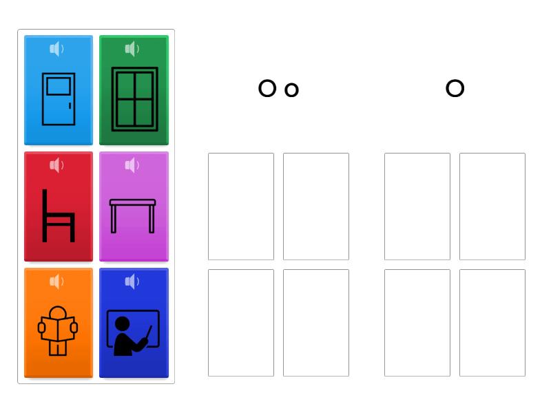 Classroom Items 1 Syllable Sort - Group sort