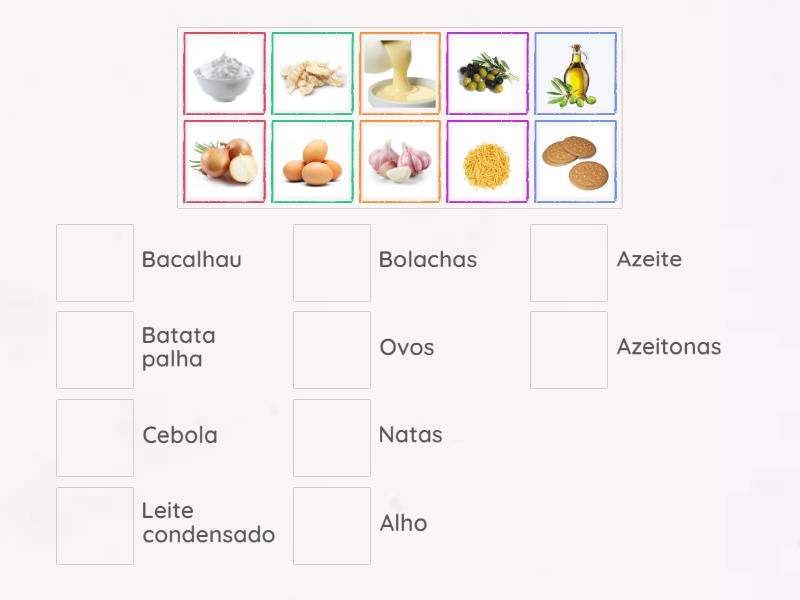 Jogo de correspondência - Os alimentos - Match up