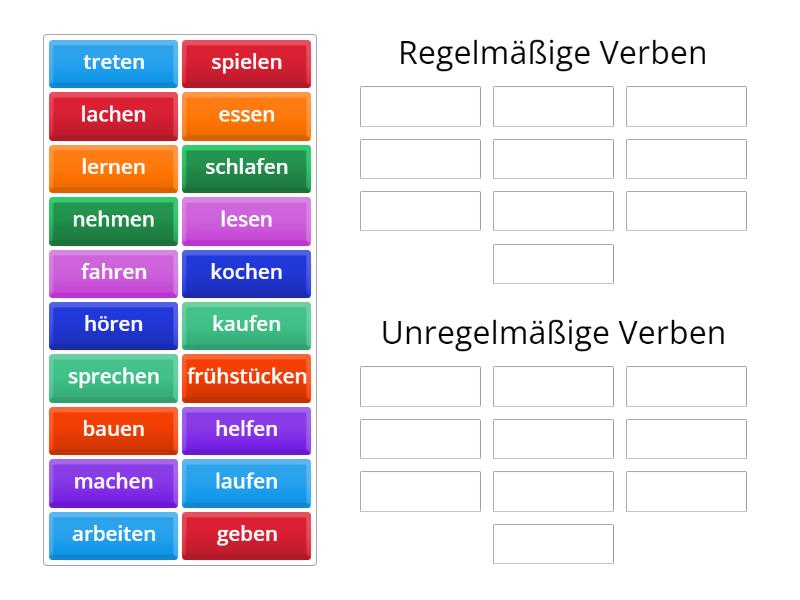 Regelmäßige und Unregelmäßige Verben - Group sort