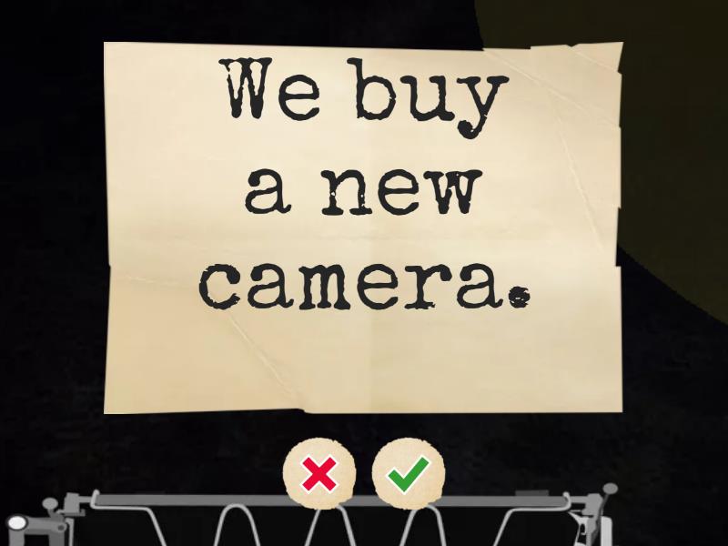 I buy a new camera. to buy a new camera - Flash cards