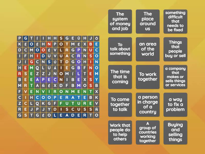 APEC, THE FORUM - GLOSSARY - Sopa de letras