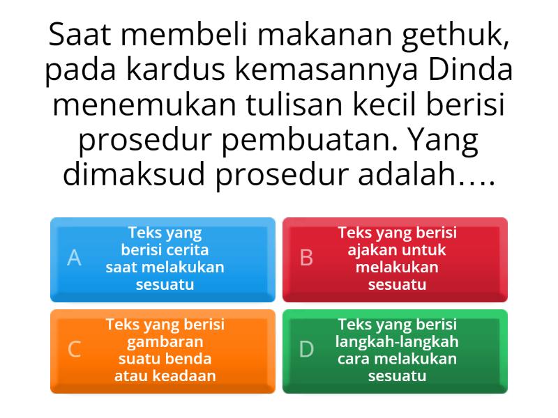 Kuis interaktif Teks Prosedur - Cuestionario