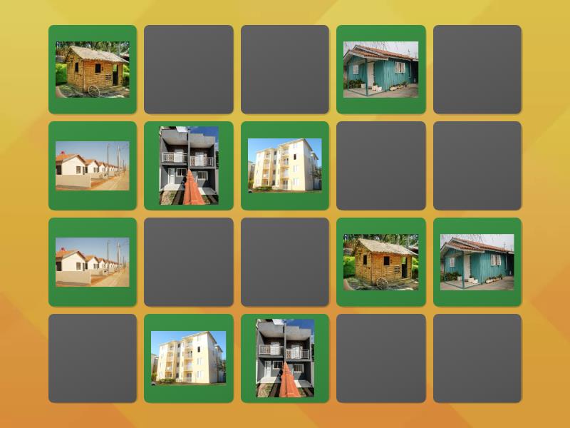 jogo da memória moradias - Matching pairs
