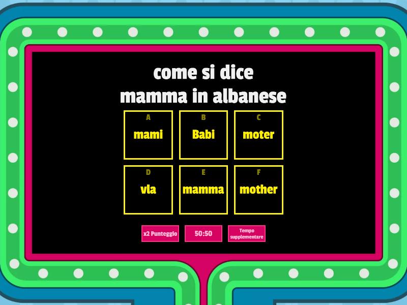telequiz parole della famiglia in albanese - Gameshow quiz