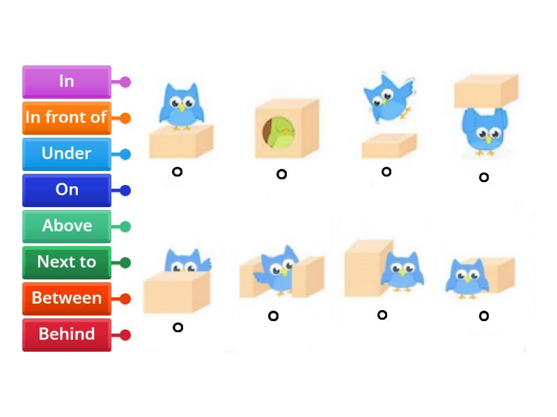Prepositions of place - Labelled diagram
