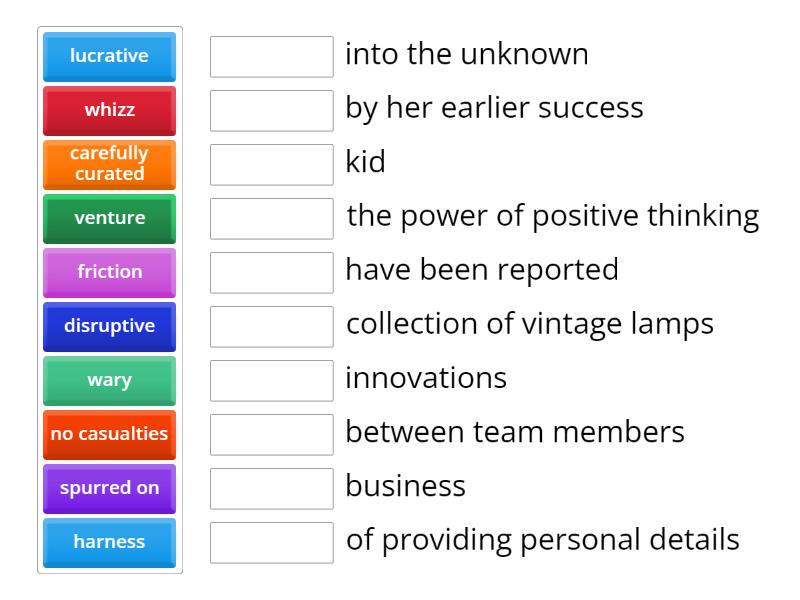 Unlock Unit 4 Vocab - Match up