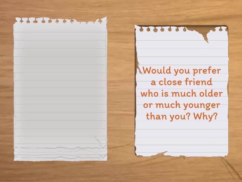 AGE AND FRIENDSHIP - Speaking cards