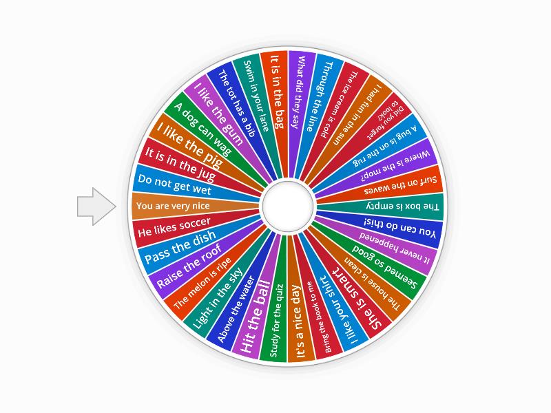 Fluency phrases 2 - Spin the wheel