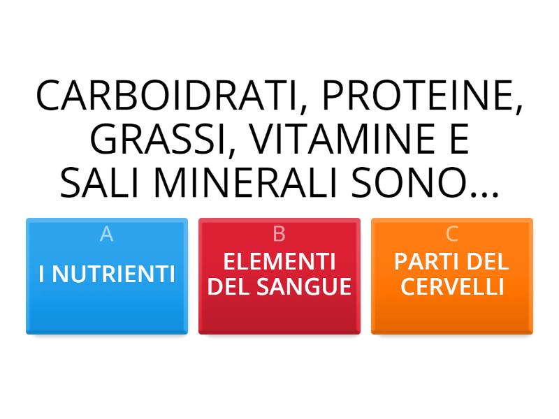 I NUTRIENTI E LA PIRAMIDE ALIMENTARE - Quiz