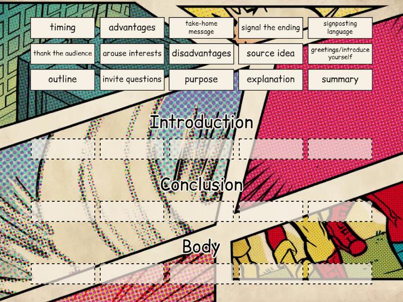 Introduction, body and conclusion - Group sort