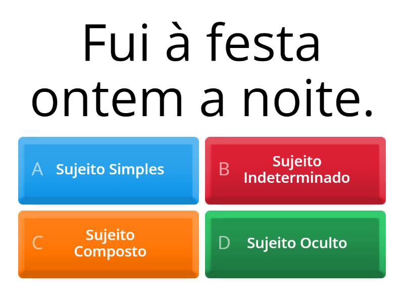 Tipos de Sujeito - Quiz