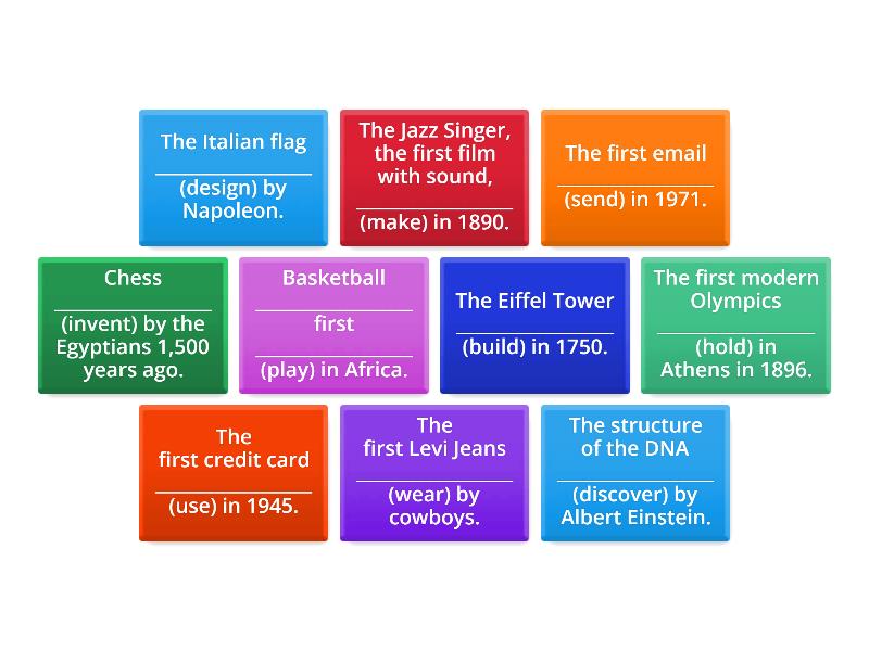 Passive Voice Quiz - 1 - Flip tiles