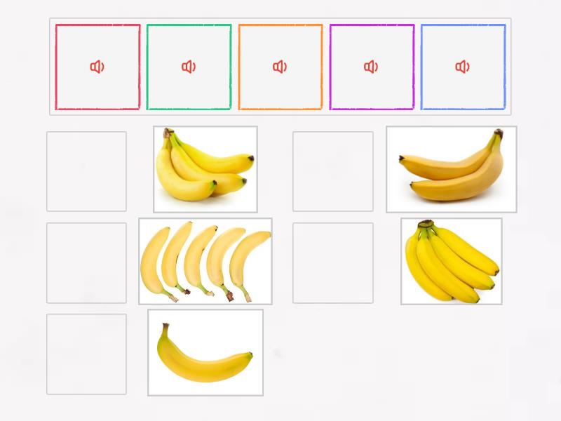 Fly High 1 Lesson 3 ex 7 Five yellow bananas. Listen and match. - Match up