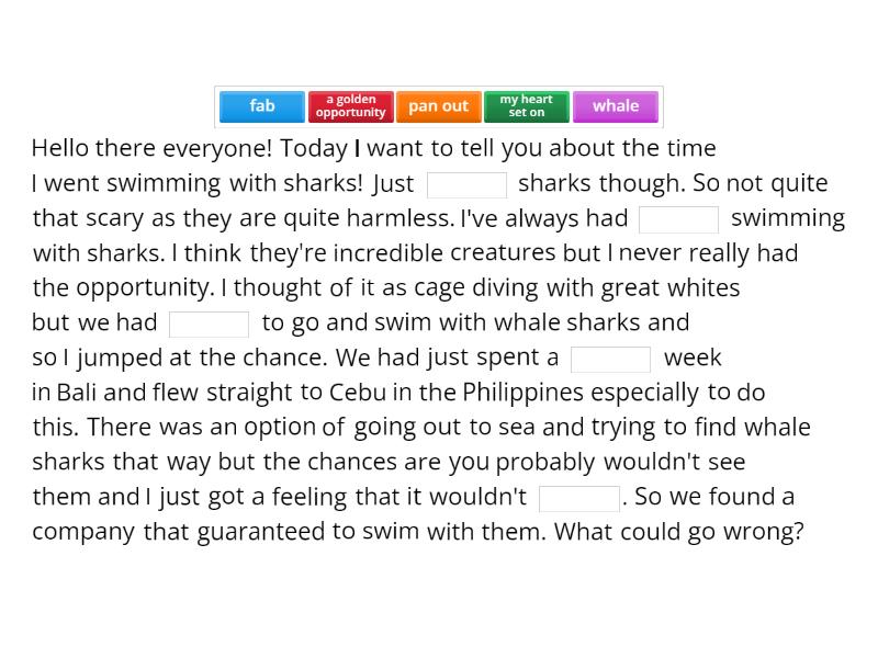 Whale sharks - Complete the sentence