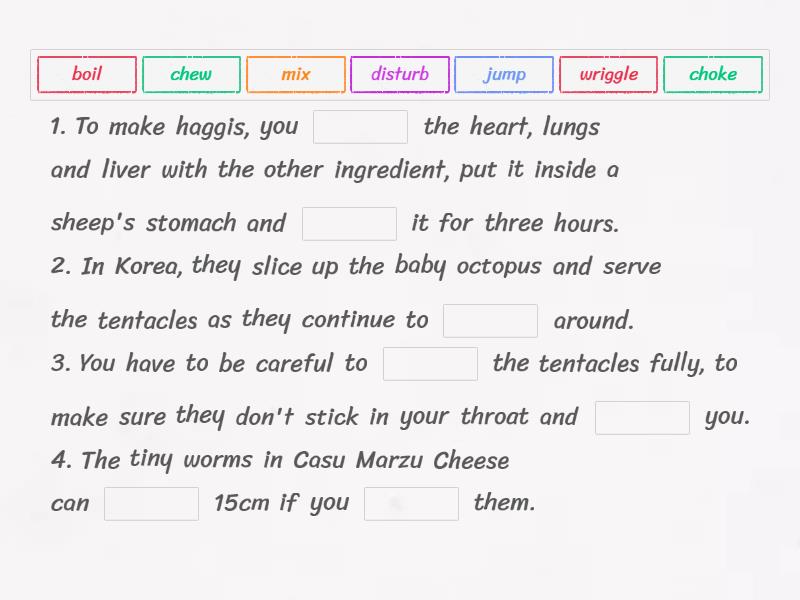 SL2 W1 L4 verbs KK - Complete the sentence