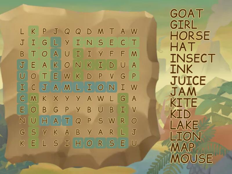 Grade 2: Super Starter 3 (Unit 3 - 5: Vocabulary) - Word Search - Wordsearch