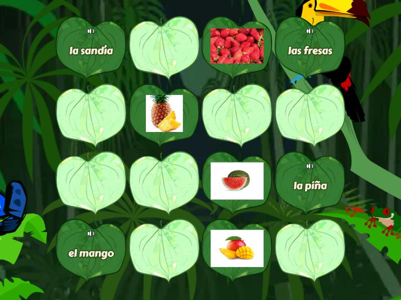 Las frutas en español - Matching pairs