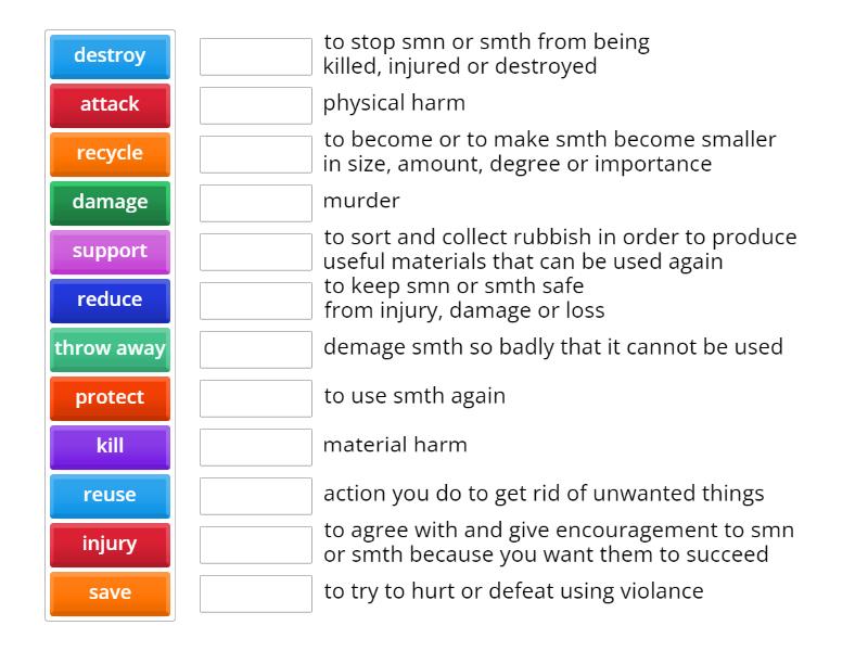 Roadmap B1 Environmental issues, unit 6C Vocabulary - Match up