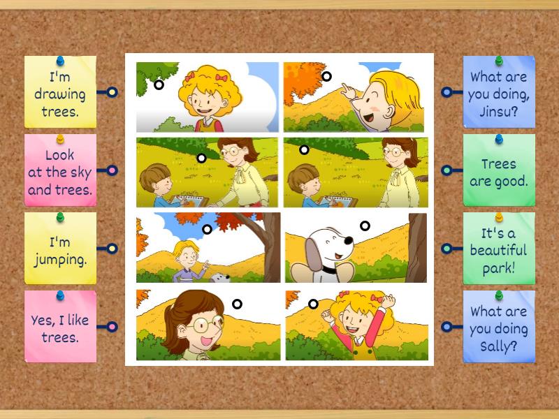 What are you doing? Easy Dialogue for Kids - Labelled diagram