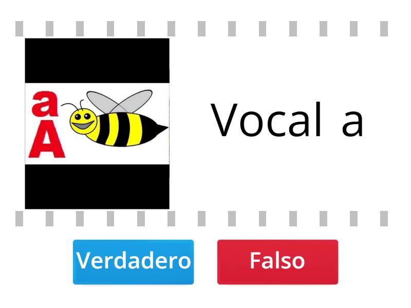 Reconocer las vocales - Verdadero o falso