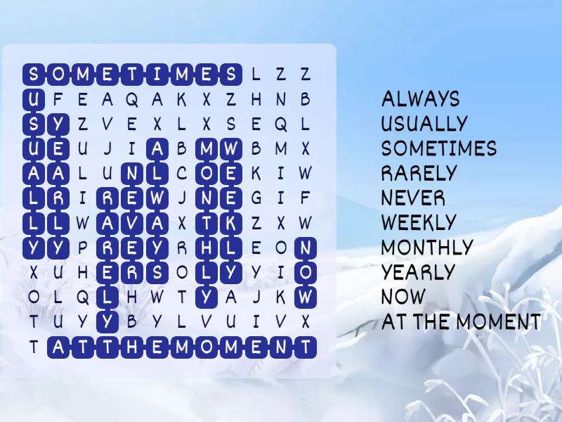 Adverb of frequency - Wordsearch