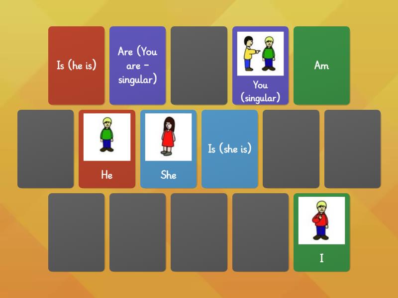 Personal pronouns and Verb to be - Matching pairs