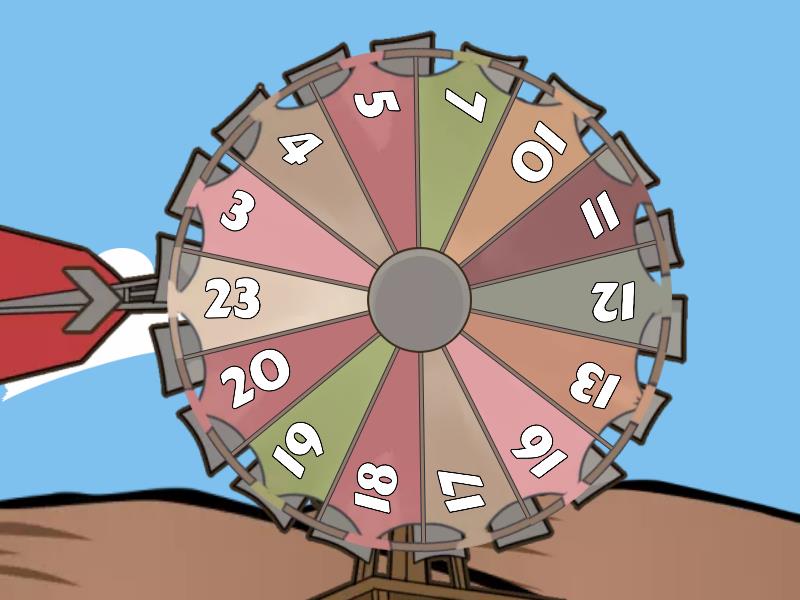 Random number selector 1-23 - Spin the wheel