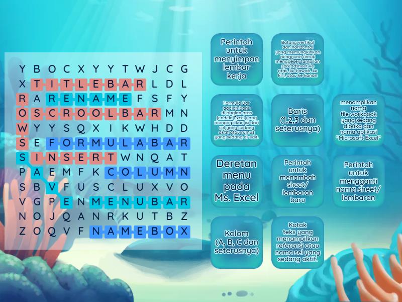 Komponen Ms. Excel - Wordsearch