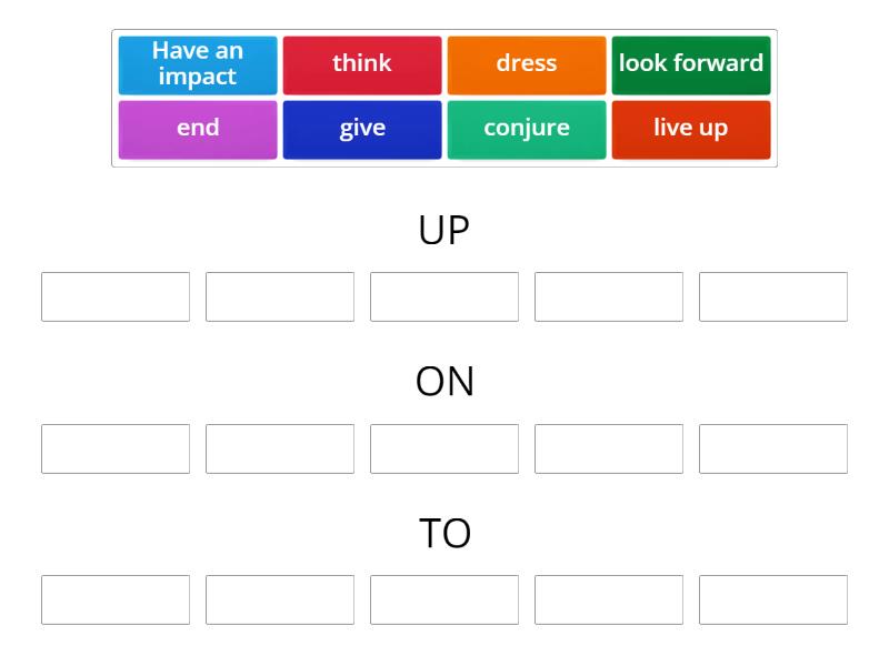 Phrasal Verbs U2 - Gold Experience B2 - Group sort