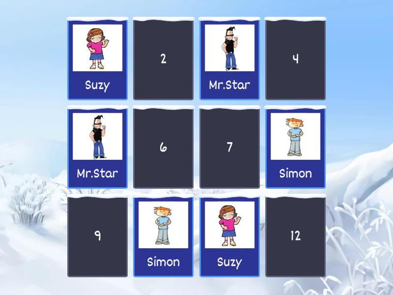 Unit 1 _ Kid's box 1 Characters - Matching pairs