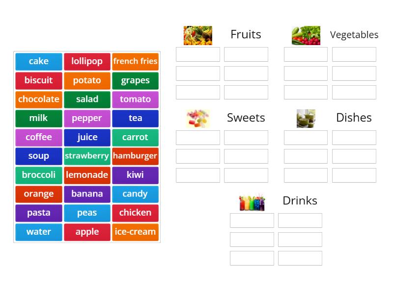 Food sorting - Group sort