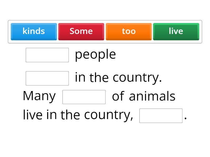 Country Animals - complete sentences - Complete the sentence