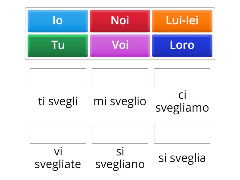 Pronomi riflessivi - Сопоставить