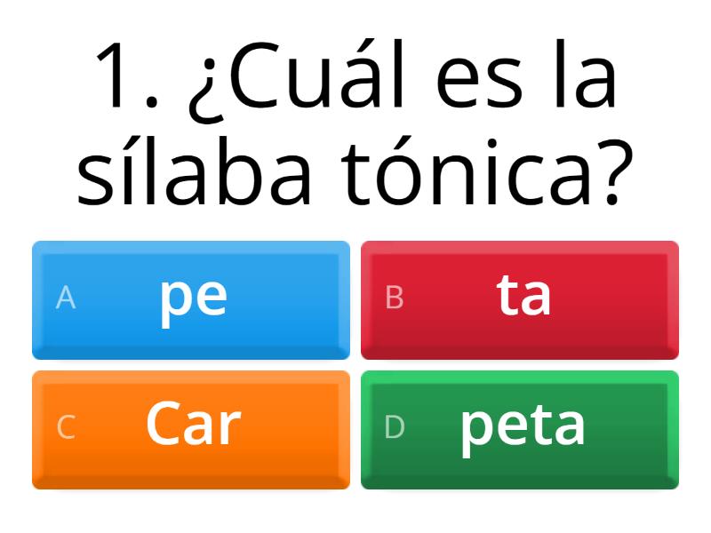 La sílaba y la acentuación - Cuestionario