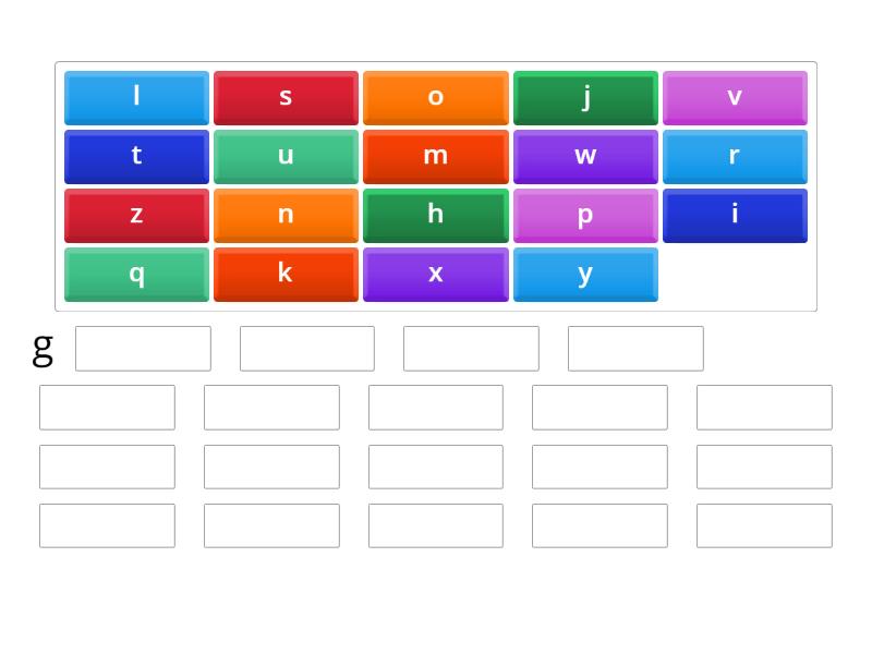 the English alphabet - the last 2o letters - Complete the sentence