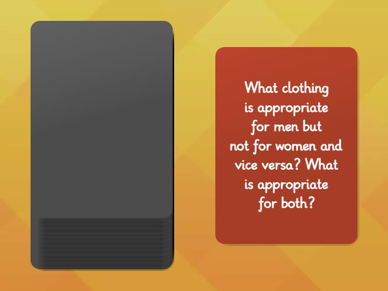 EC I1 M1 3A Gender Stereotype Questions - Speaking cards