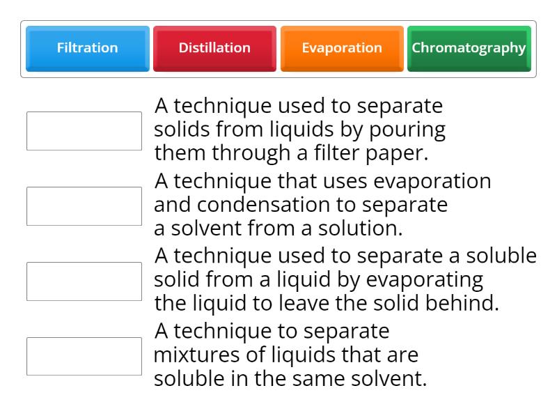 Separation Techniques - Match up