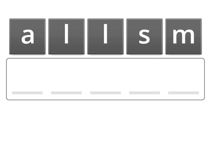 More -al words - Anagram