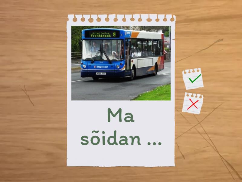 Ma sõidan (millega?) - Flash cards