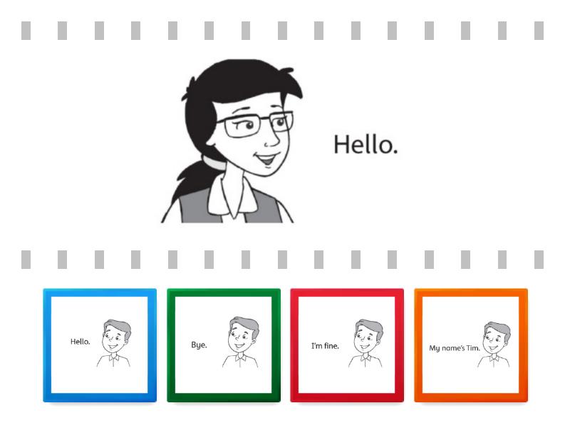 Making an introduction mini-dialogue - Find the match