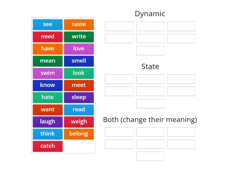 Dynamic & State verbs - Group sort